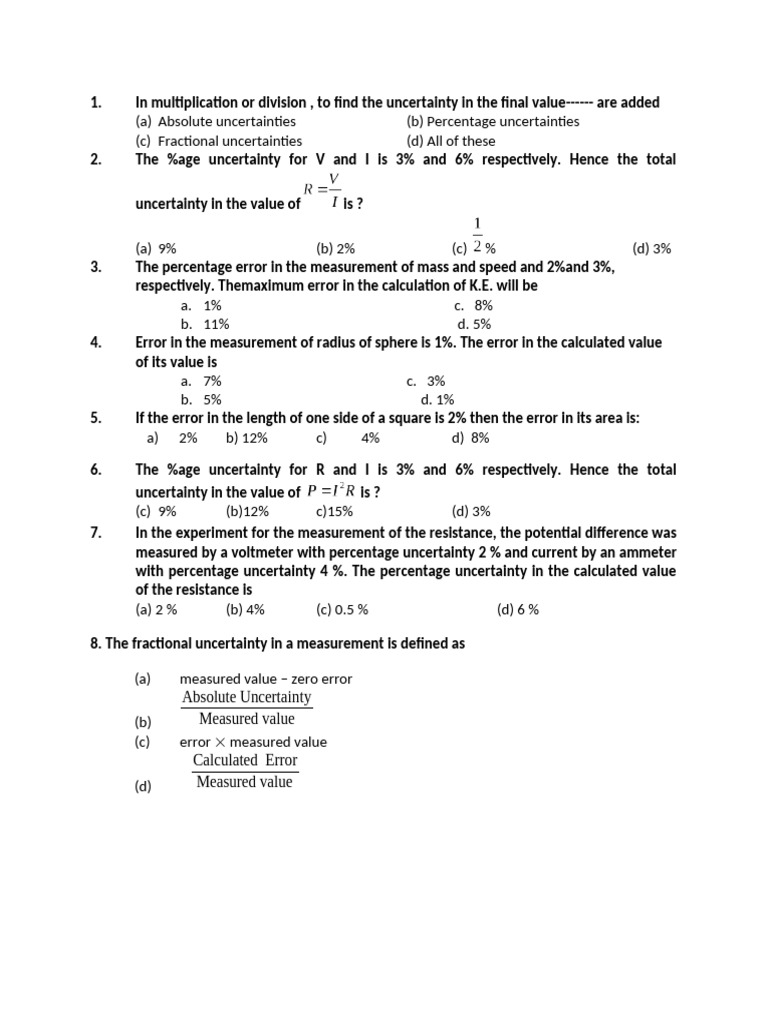 Assessment of Uncertainty | PDF