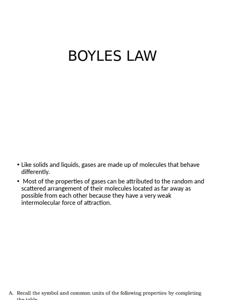 Boyles Law | PDF