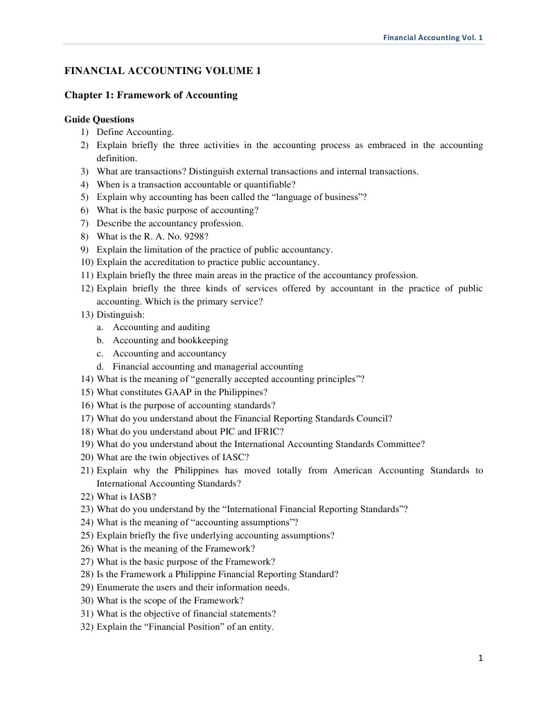 Financial Accounting Volume 1 | PDF | Financial Statement | Accounting