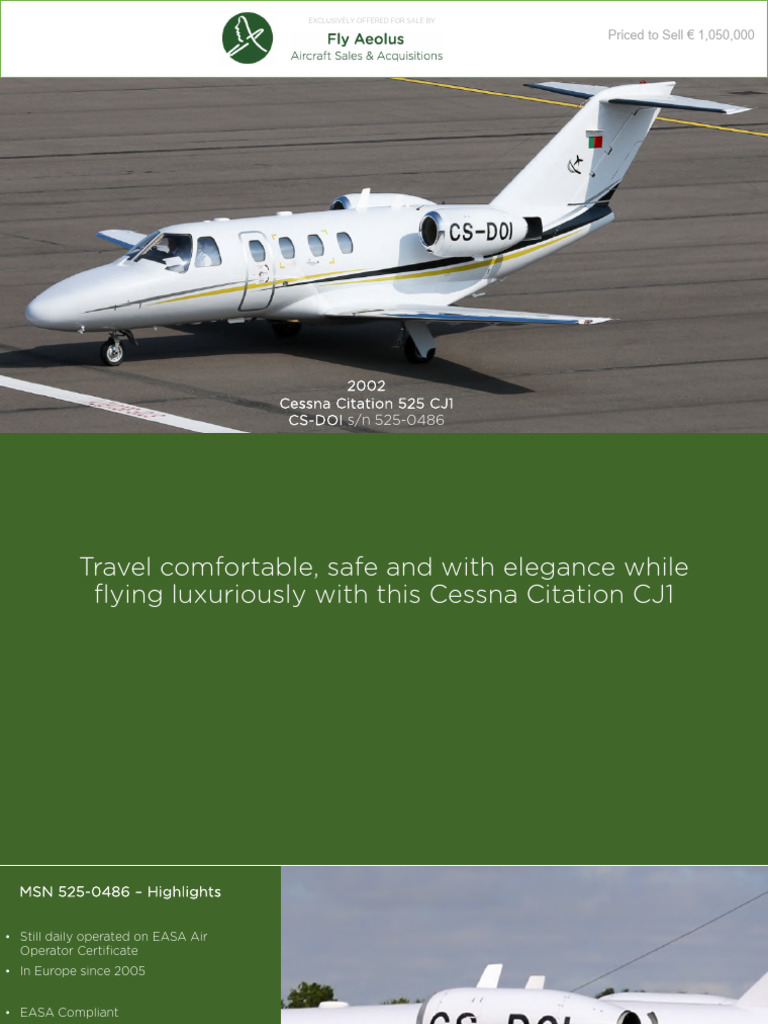 Fly Aeolus CS DOI Aircraft Sales Brochure | PDF | Aviation | Aircraft