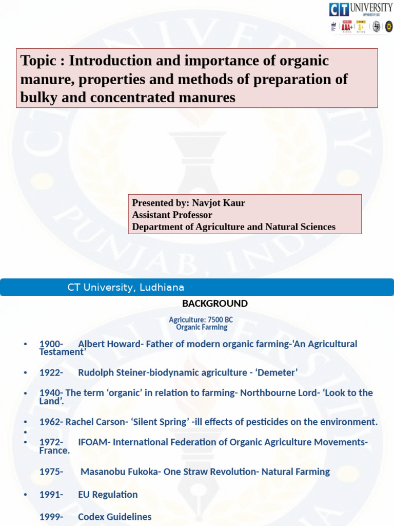 Organic Farming Intro | PDF | Agriculture | Organic Farming