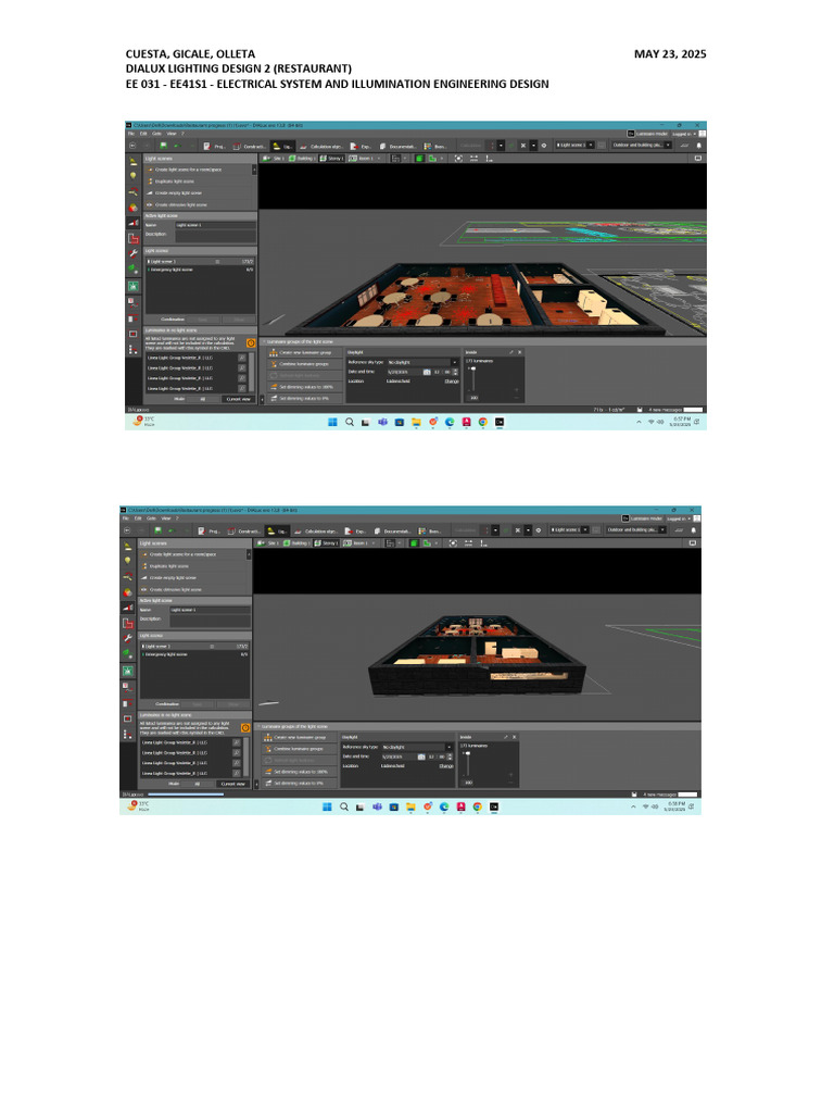 Dialux Lighting Design 2 Restaurant Screenshots | PDF