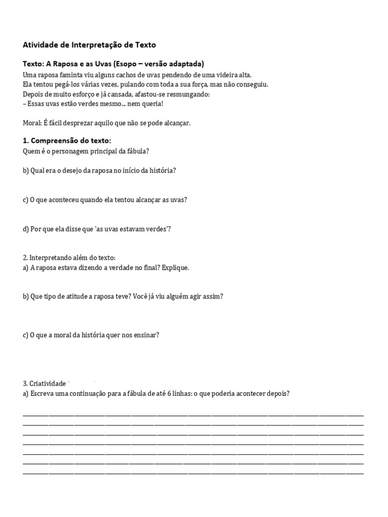 Atividade_Interpretacao_7ano | PDF