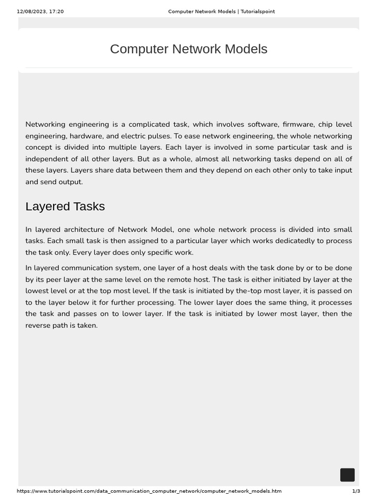 Osi Model _ Computer Network Models _ Osi & Internet Model_Tutorialspoint | PDF | Internet ...