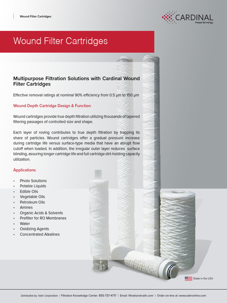 Wound Catridge Polypropylen | PDF | Filtration | Chemistry