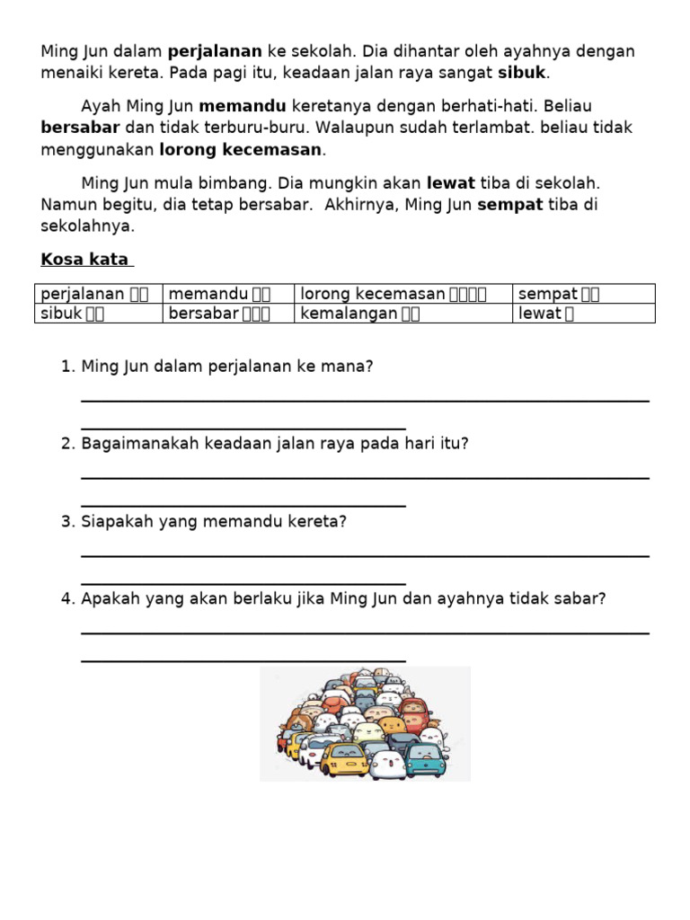 Ming Jun Dalam Perjalanan Ke Sekolah | PDF
