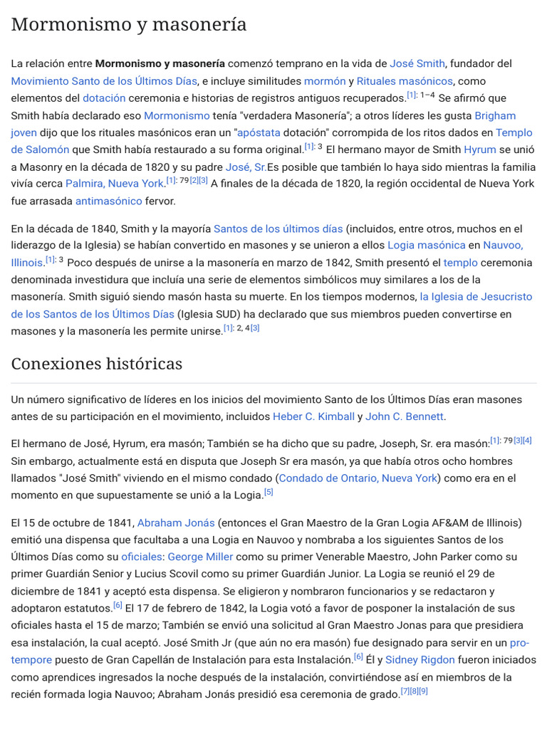 Mormonism and Freemasonry - Wikipedia | PDF | Movimiento Santo de los ...