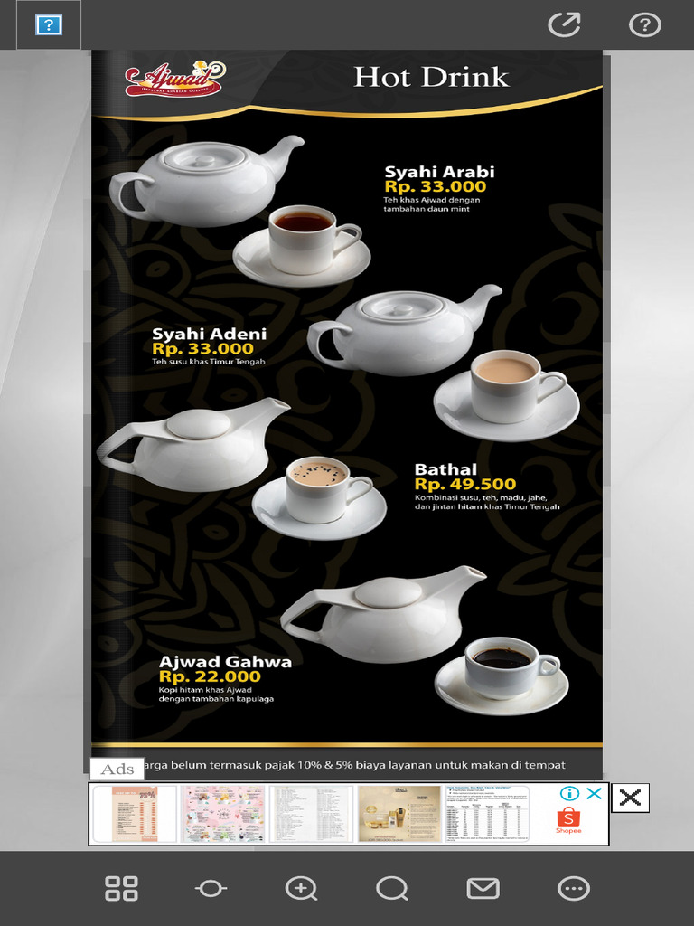 Menu Ajwad Resto 2022 | PDF