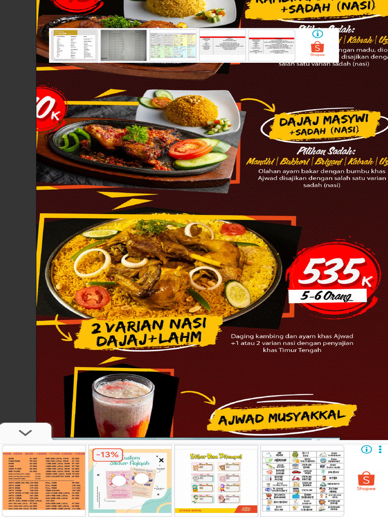 Book Menu Ajwad Resto 2024 | PDF