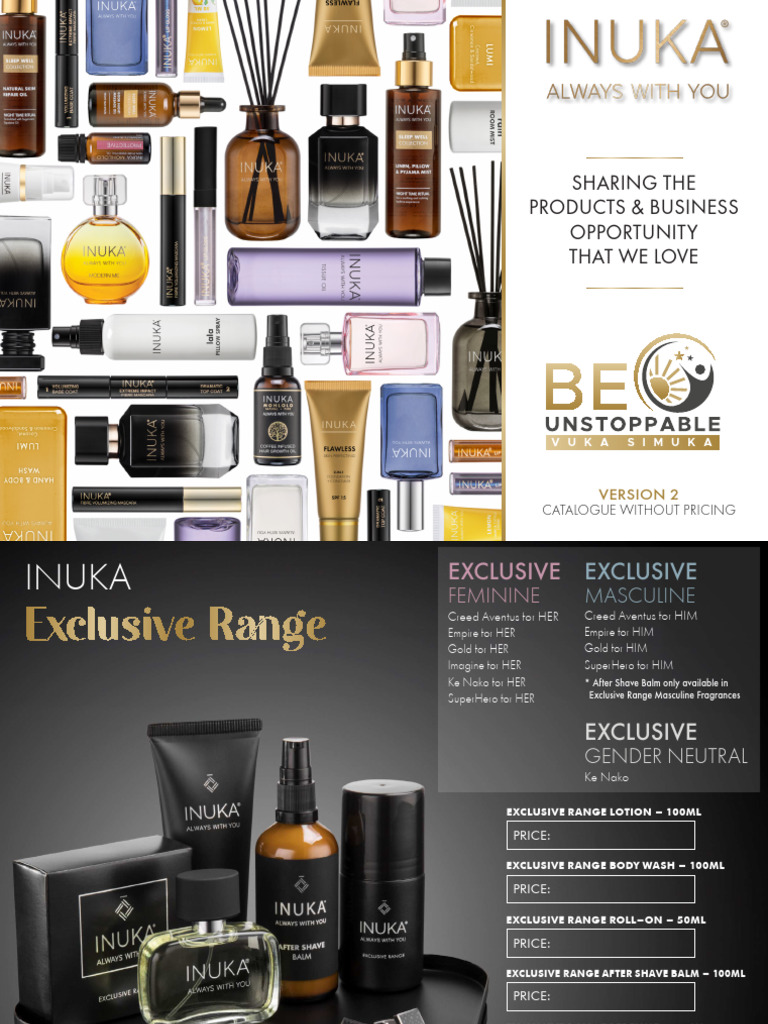 Inuka Product Catalogue 2025 Zim Pricing | PDF | Perfume | Shampoo