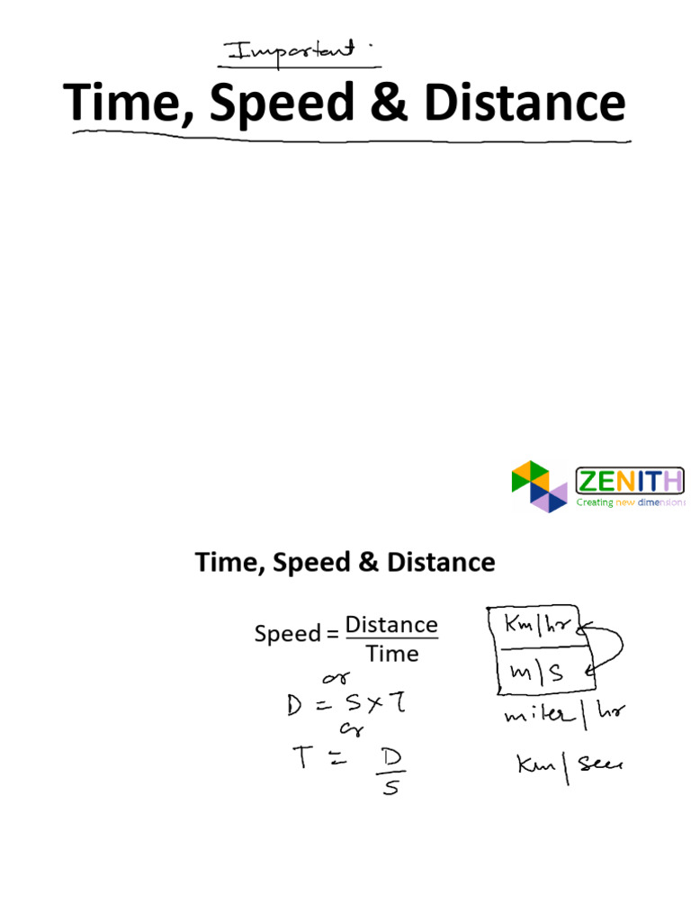 Time, Speed, and Distance Explained | PDF | Speed | Chess Theory
