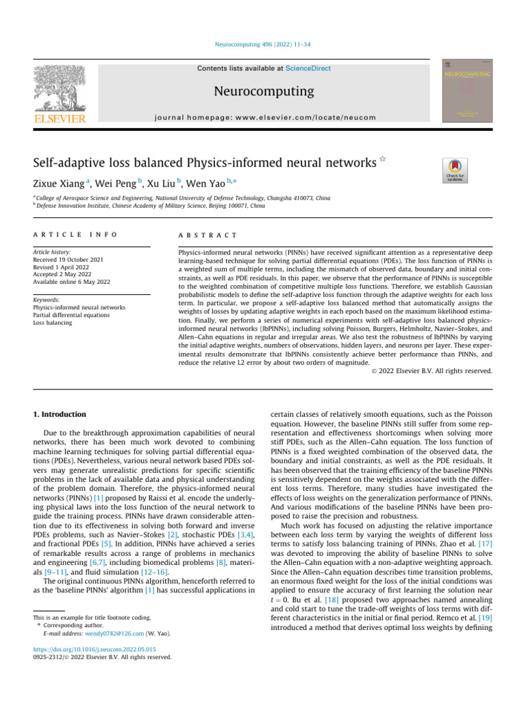 Self-Adaptive Loss Balanced PINNs | PDF | Partial Differential Equation ...
