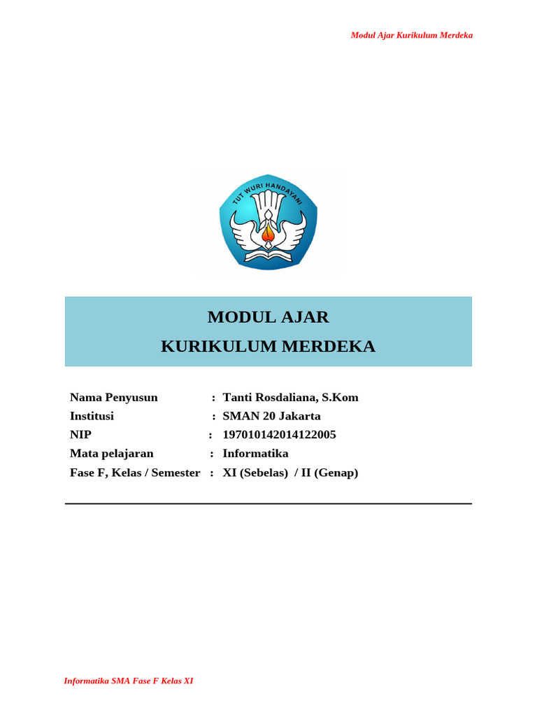 Modul Ajar BAB 4 JKI - Informatika - XI - Fase F | PDF
