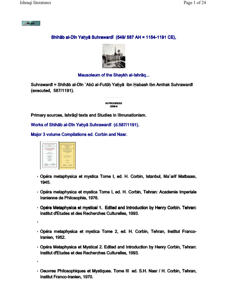 Suhrawardi: Works and Legacy | PDF | Islamic Philosophy