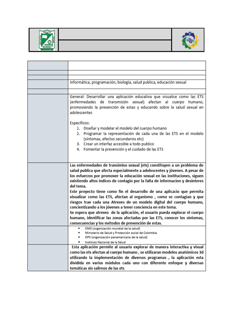 Rae Proyecto Ets 10-1 | PDF | Infección transmitida sexualmente ...