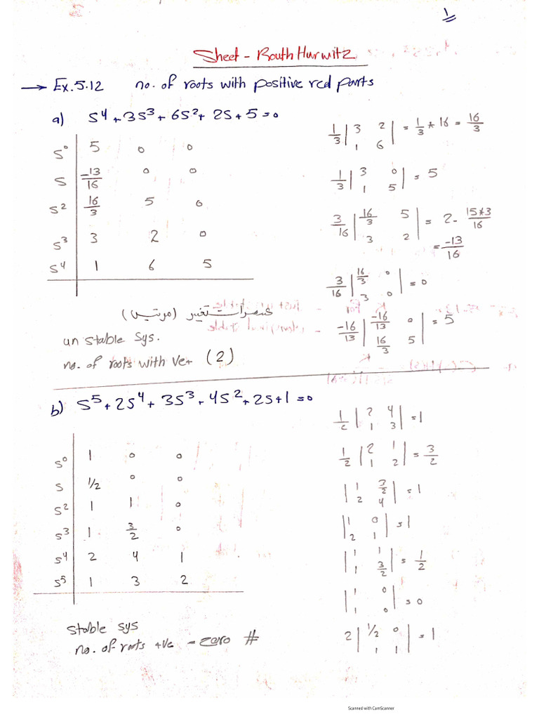 Sheet (Routh+Root Locus) | PDF