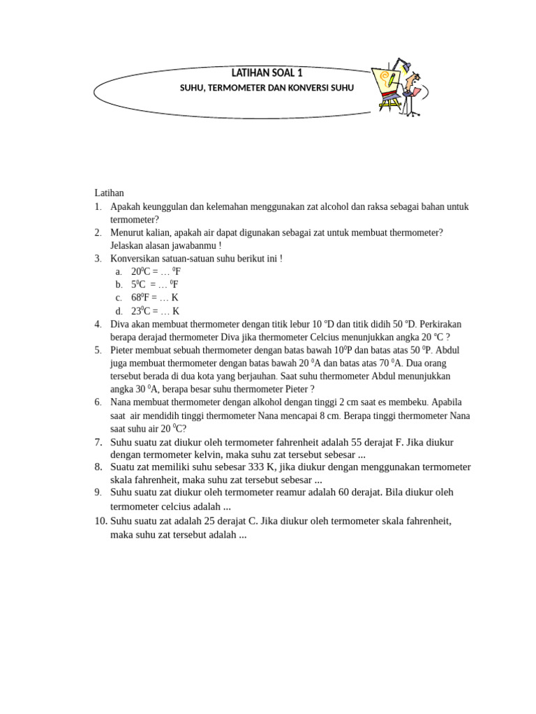 Latihan Konversi Suhu dan Termometer | PDF
