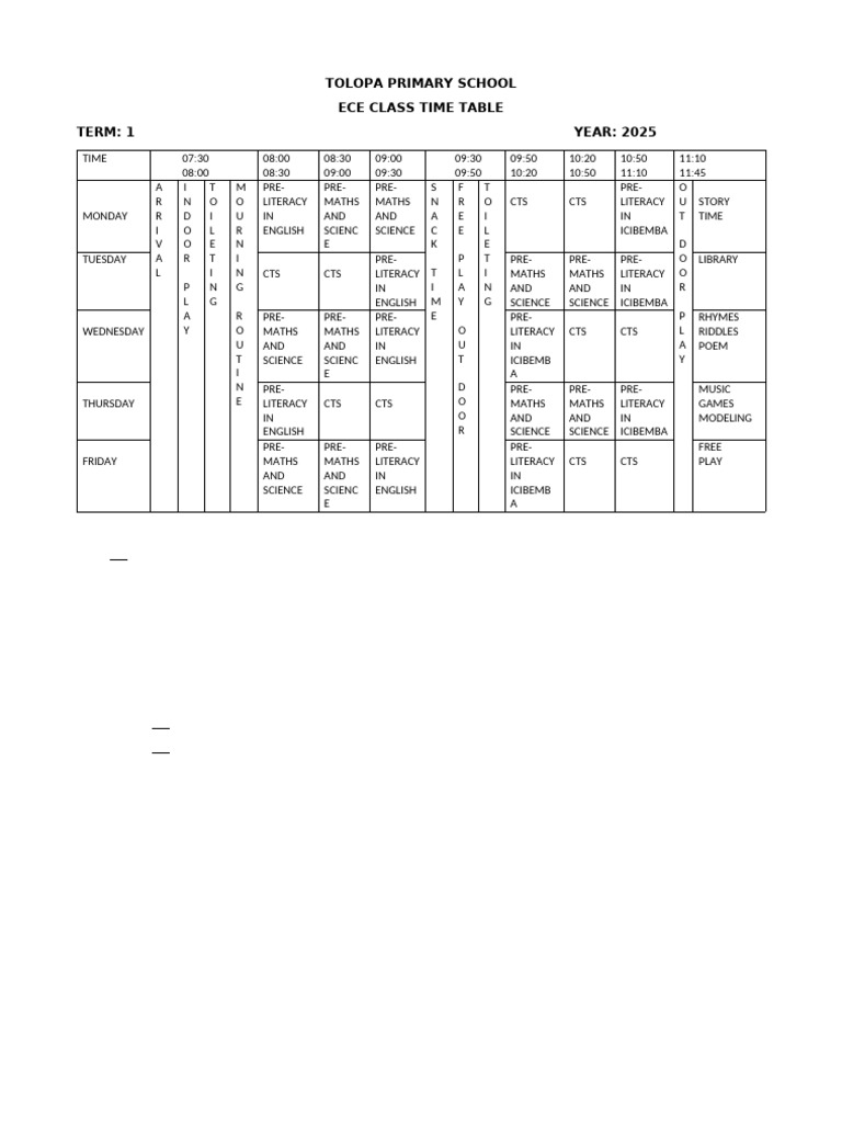 ECE Class Timetable 2025 | PDF