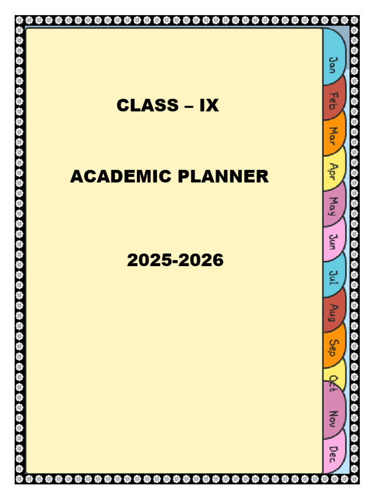 Class IX Academic Planner 2025-26 | PDF | Narrative | Critical Thinking