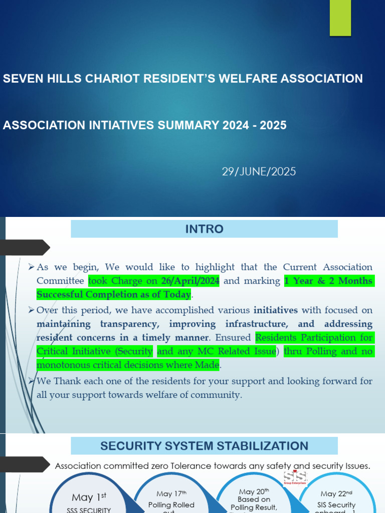 Seven Hills Chariot Welfare Initiatives 2024-2025 | PDF | Closed ...