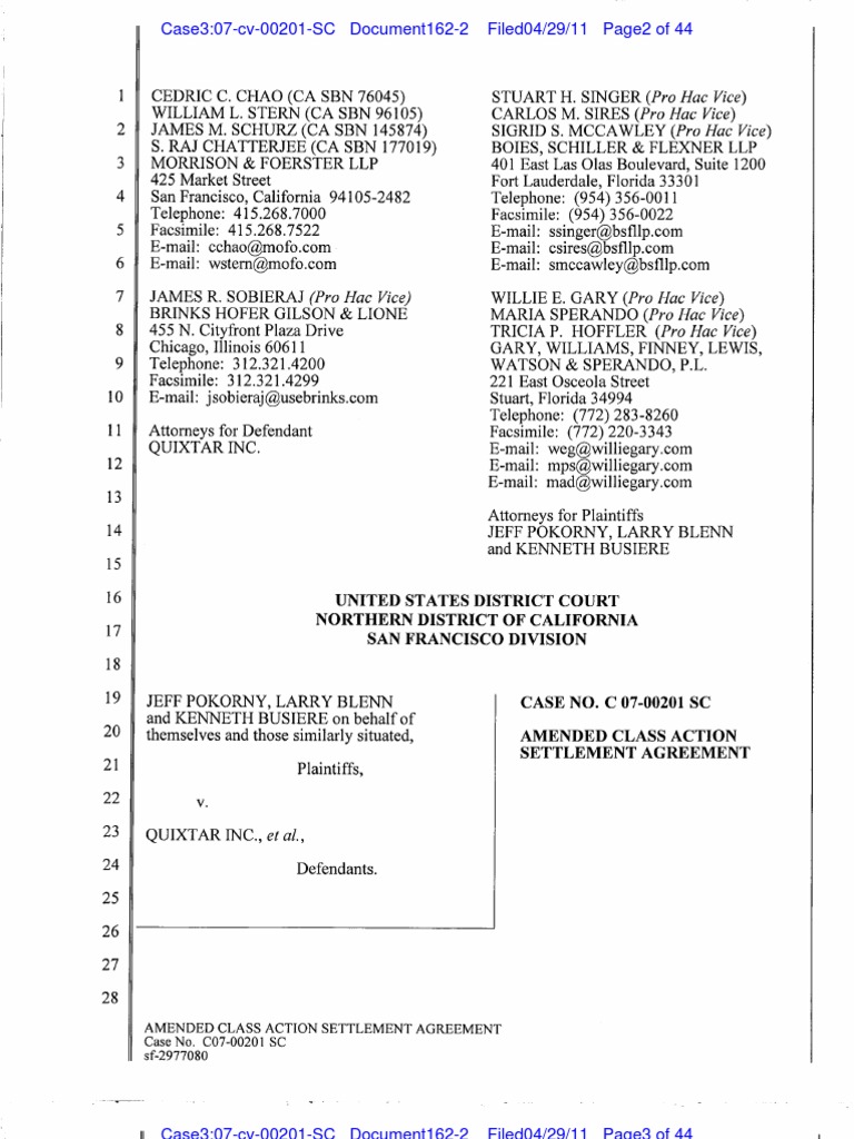 Quixtar / Pokorny Settlement Agreement | PDF