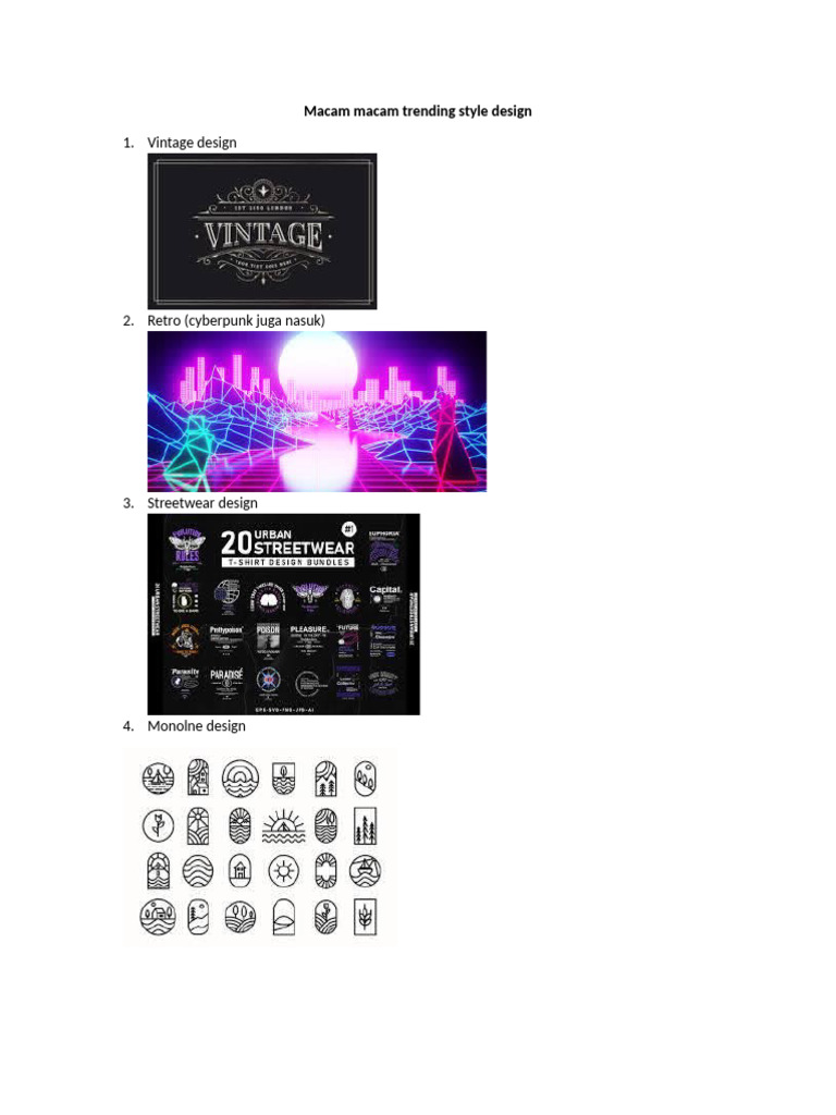 Macam Macam Trending Style Design | PDF