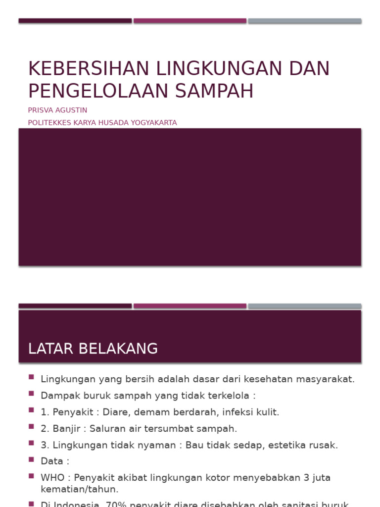 Data Kebersihan Lingkungan Indonesia | PDF