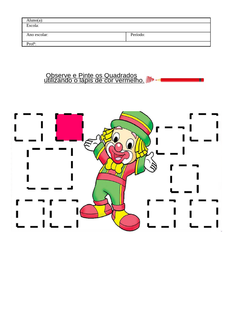 Atividade Adaptada Formas Geometricas - Quadrado | PDF