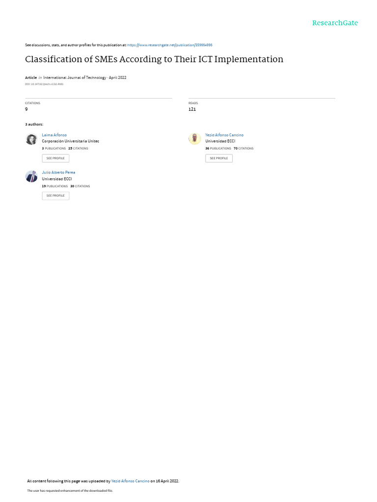 13-Classification of SMEs According To Their ICT Implementation | PDF ...