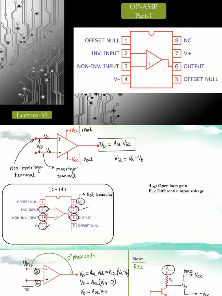 (Analog Electronics) Lec-33 _ Opamp 1 | PDF