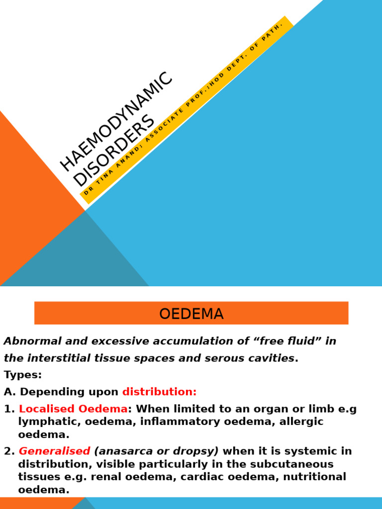 Understanding Haemodynamic Disorders | PDF | Edema | Lymph