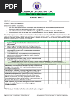 COT Observation Notes Form 2025-2026 | PDF