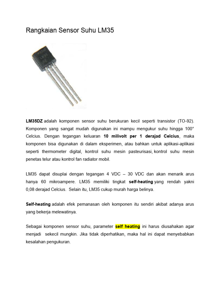 Rangkaian Sensor Suhu LM35 yang Stabil | PDF