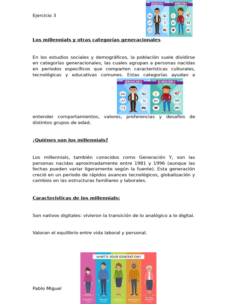 Millennials y Generaciones: Características Clave | PDF | Millennials ...