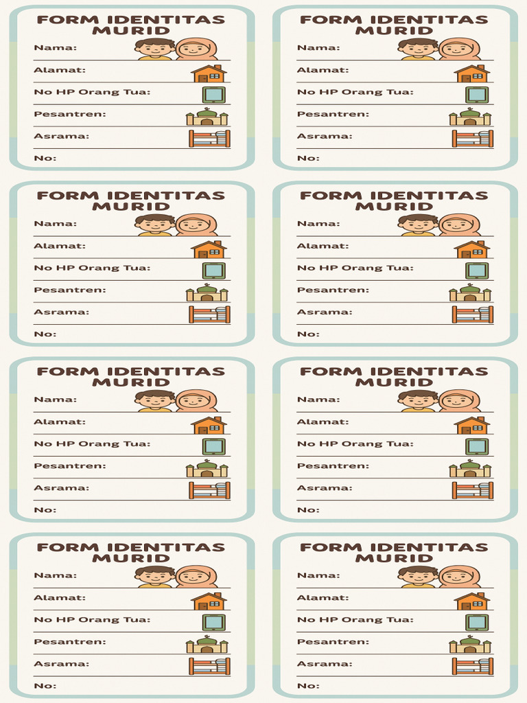 Form Identitas Murid 8 Per F4 | PDF