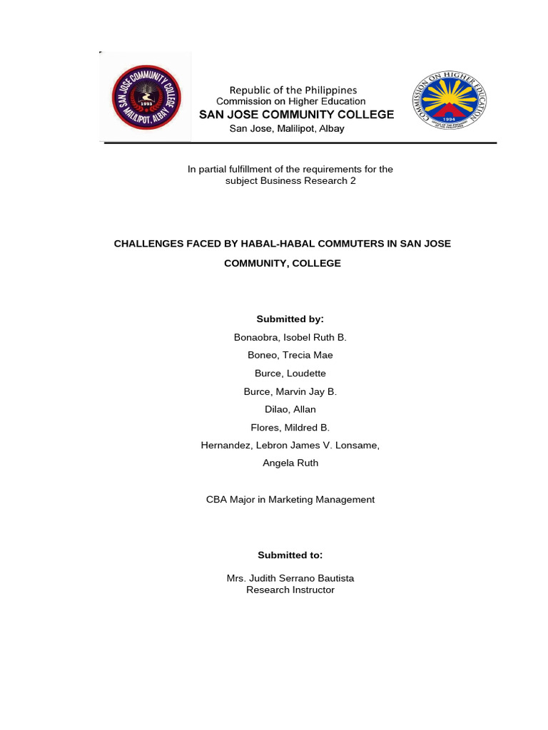 Habal-Habal Commuter Challenges in San Jose | PDF | Methodology | Transport