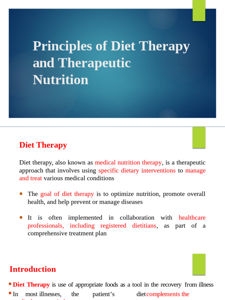 Principles of Diet Therapy and Nutrition | PDF | Body Mass Index | Dieting