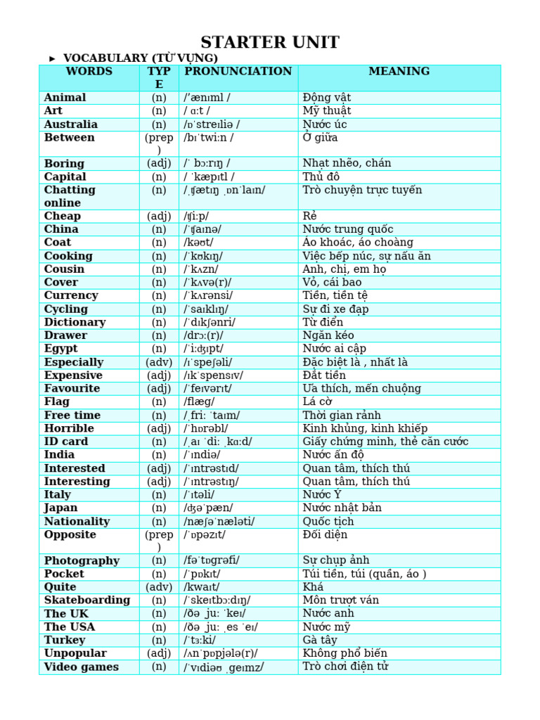 Starter | PDF