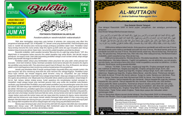 Buletin Jum'at Edisi 3 Jum'at, 06 Juni 2025 | PDF