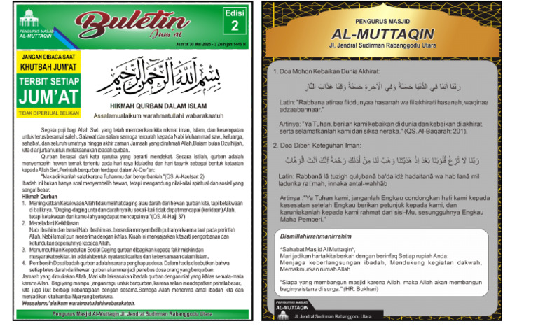 Buletin Jum'at Edisi 2 Jum'at, 30 Mei 2025 | PDF