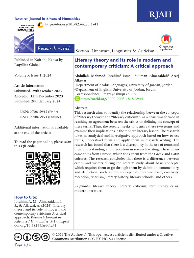 Literary Theory and Its Role in Modern and Contemp | PDF ...