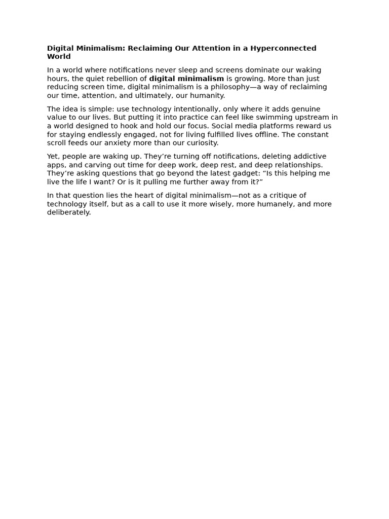 Digital Minimalism | PDF