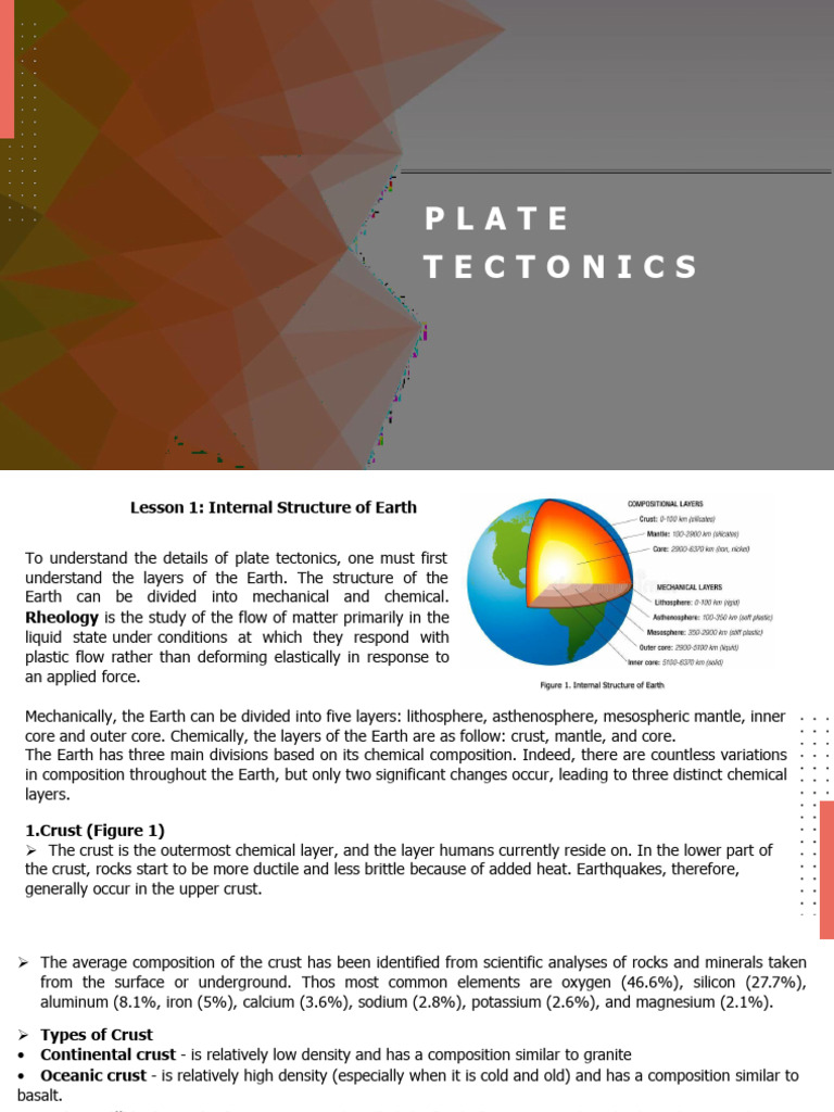 Internal Structures of The Earth and History of Plate Tectonics | PDF ...