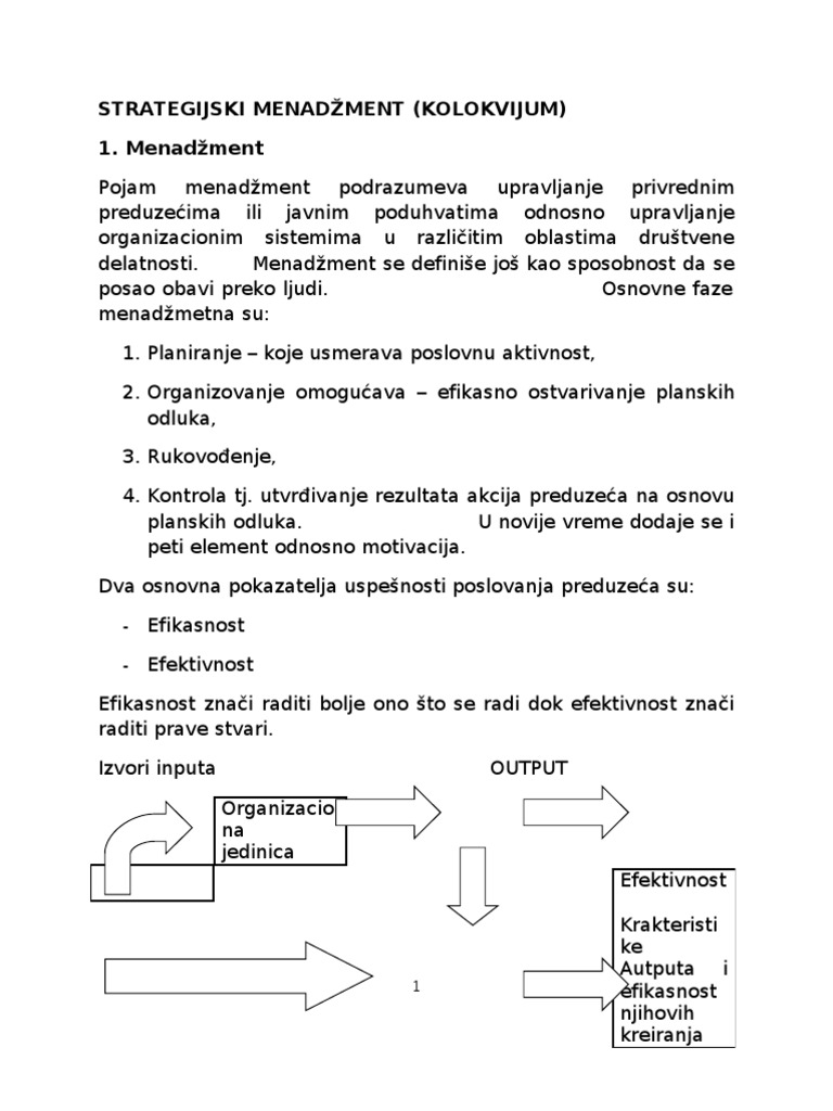 Strategijski Menadzment | PDF