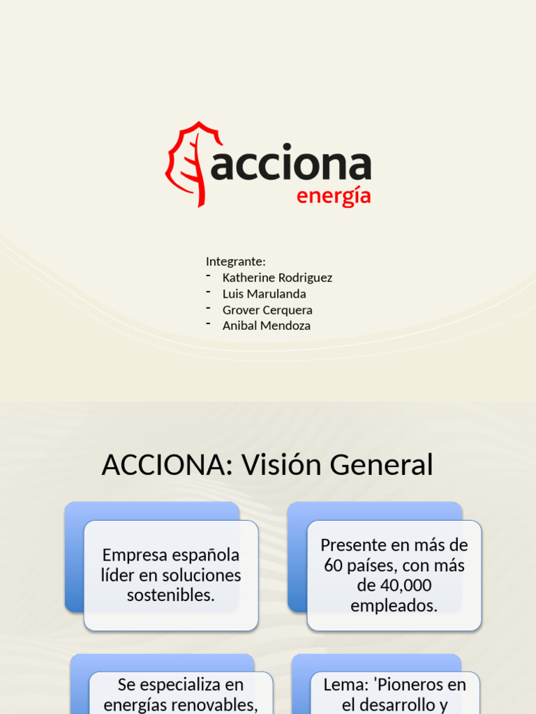 Acciona Sostenibilidad Presentacion Version Final Pdf Energía