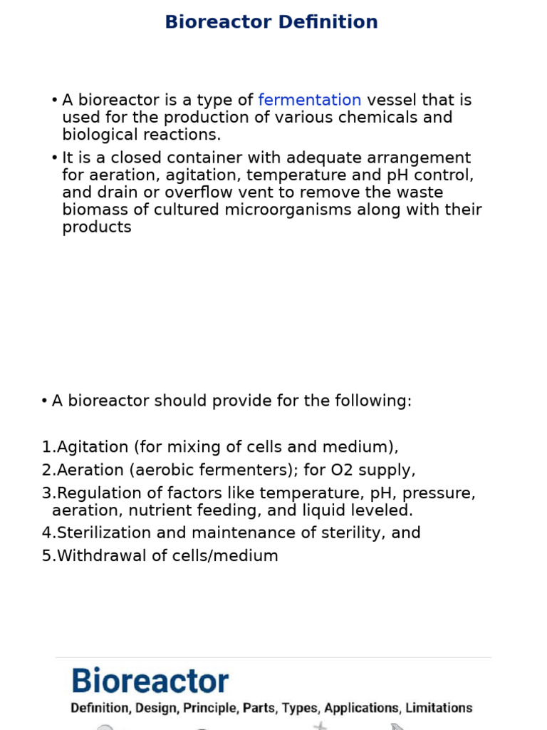 Bioreactor Overview and Functions | PDF