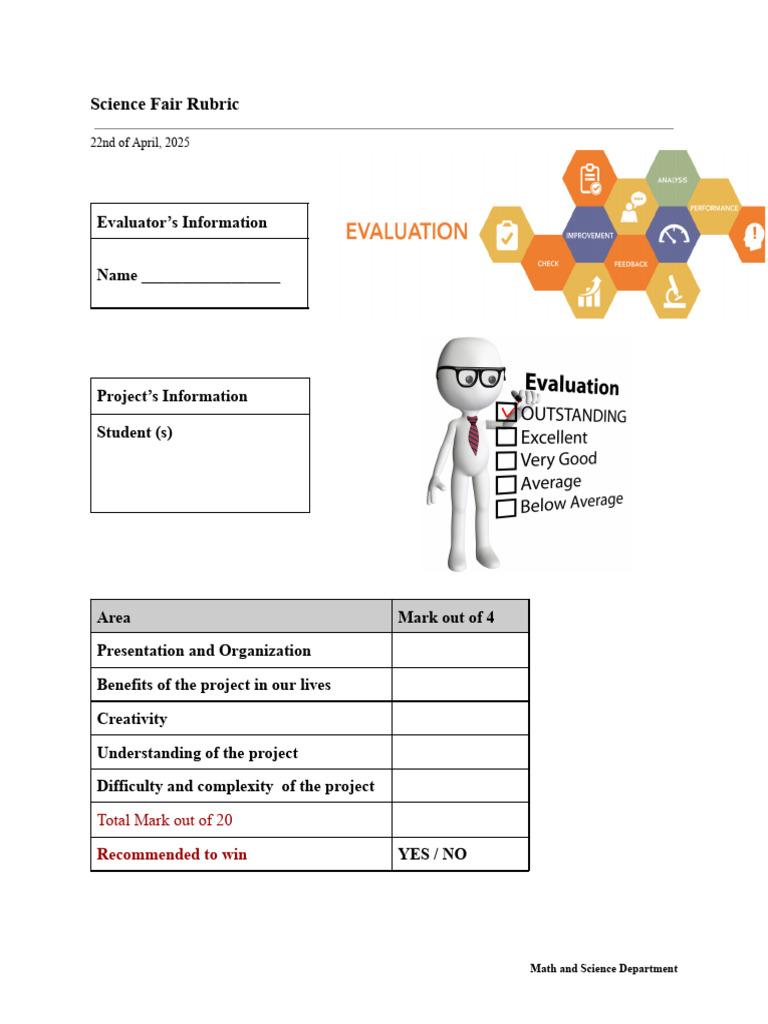 Science Fair Evaluation Rubric | PDF