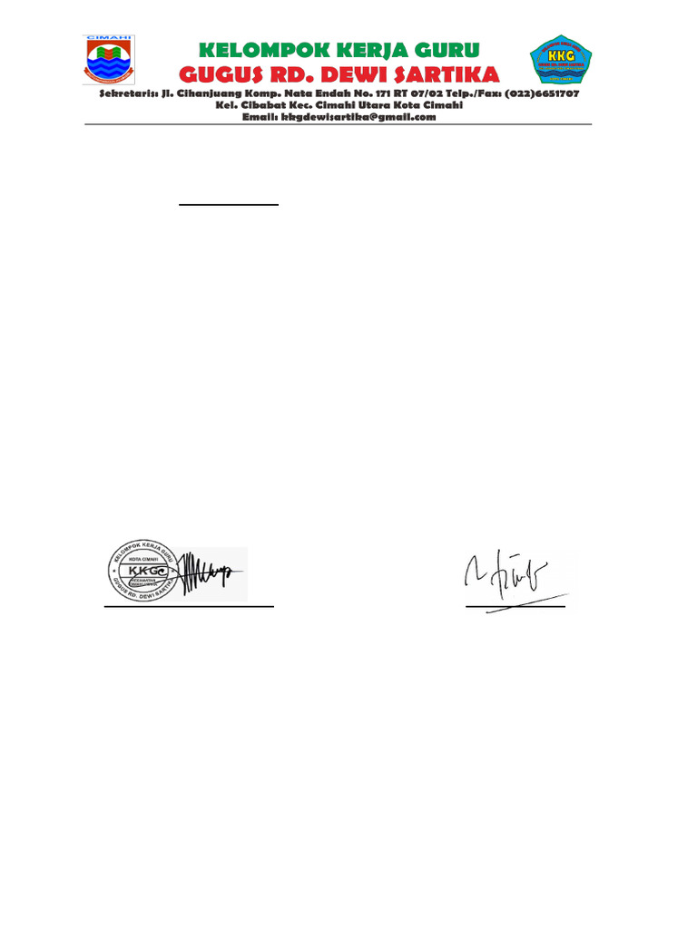 Undangan Rapat KKG 18 Maret 2024 | PDF