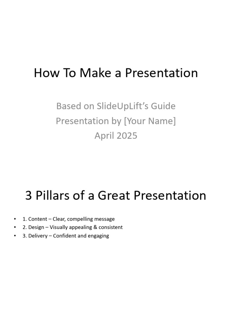 How To Make A Presentation SlideUpLift | PDF