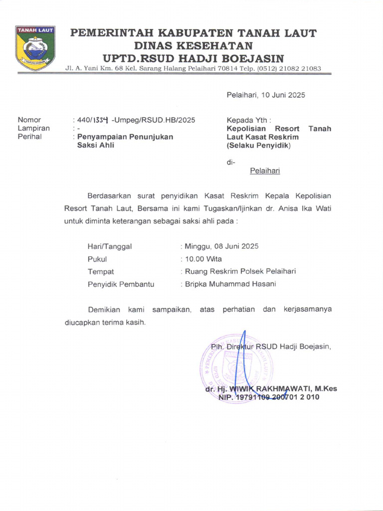 Penyampaian Penunjukan Saksi Ahli | PDF